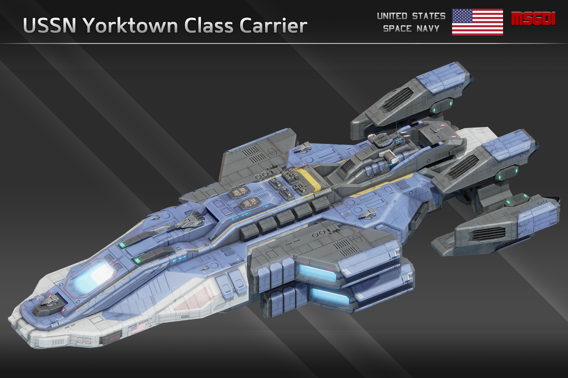 USSN Yorktown Class Carrier | 3D Space | Unity Asset Store