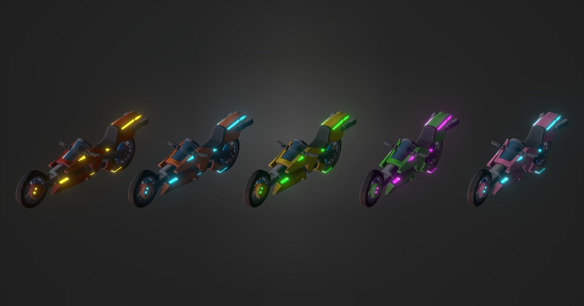 NeonBike Chopper | 3D Land | Unity Asset Store
