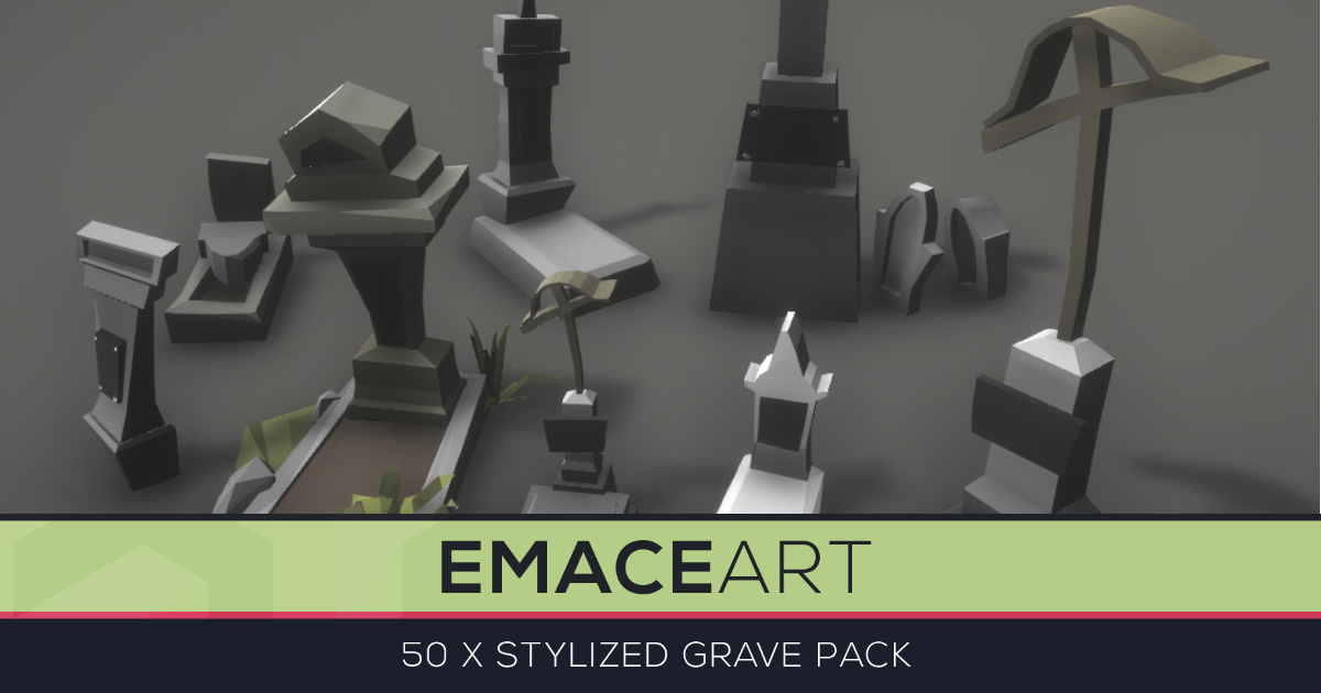 Low Poly Cemetery Grave Kit with LODs | 3D Fantasy | Unity Asset Store