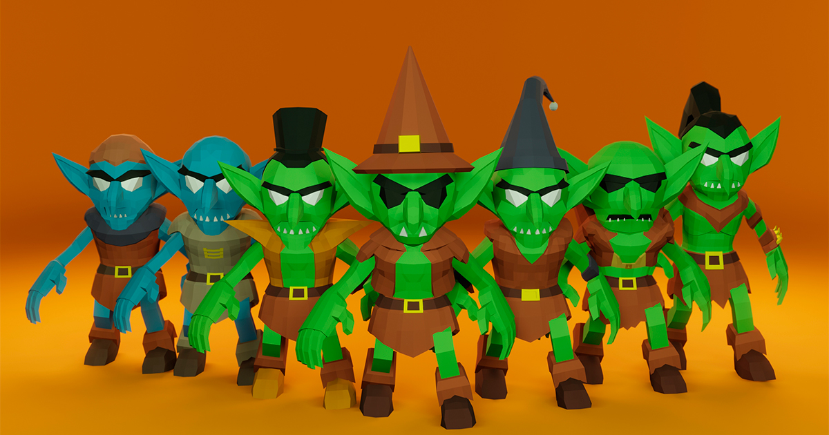 Low-poly Stylized cartoon Goblins pack | Characters | Unity Asset Store