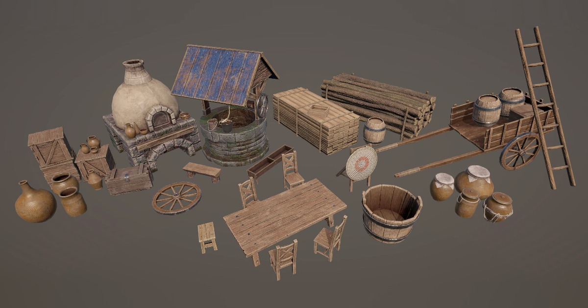 Medieval Yard Village (34 props) | 3D Props | Unity Asset Store
