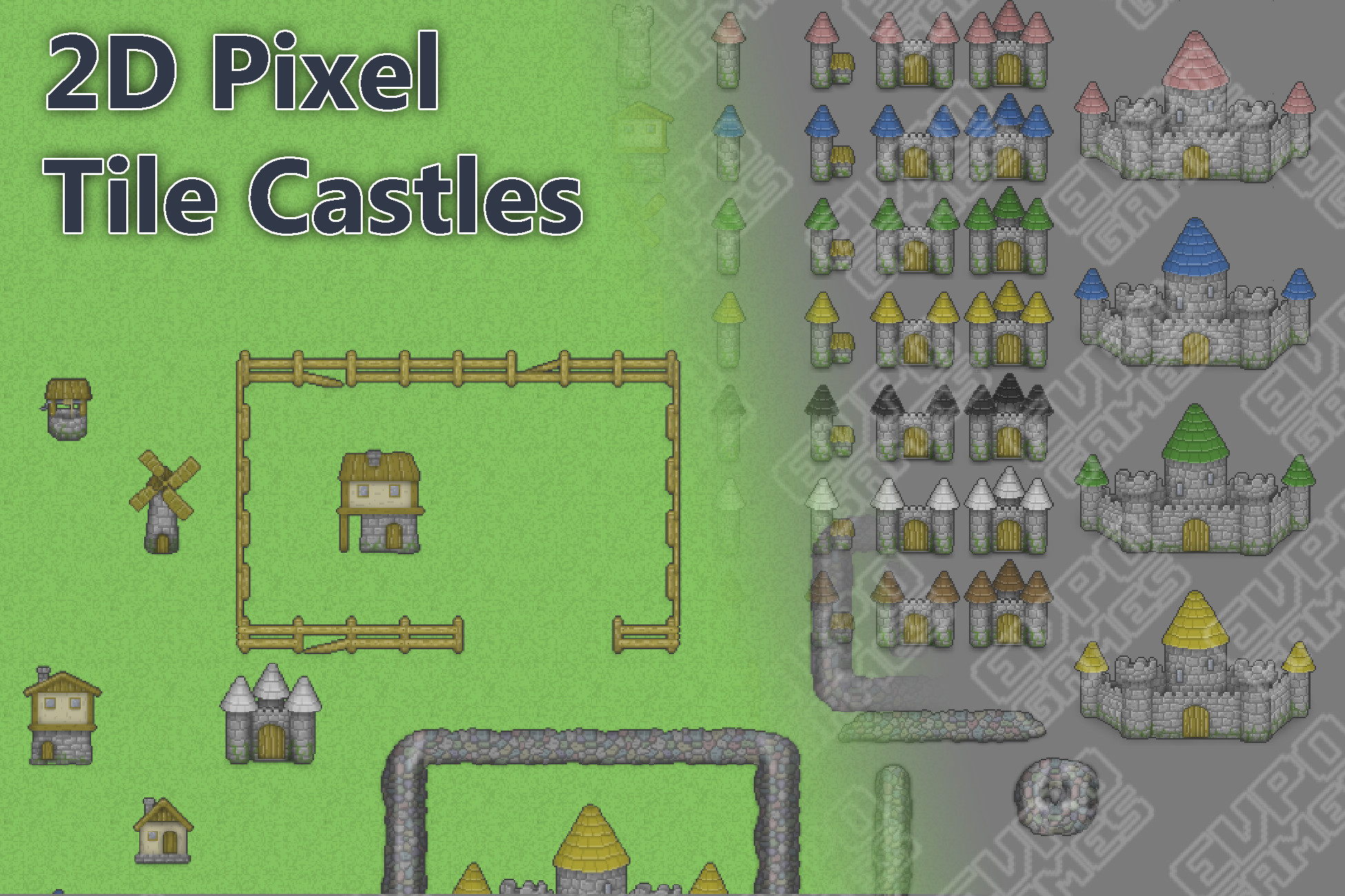 2D Pixel Tile Castles by EVPO Games