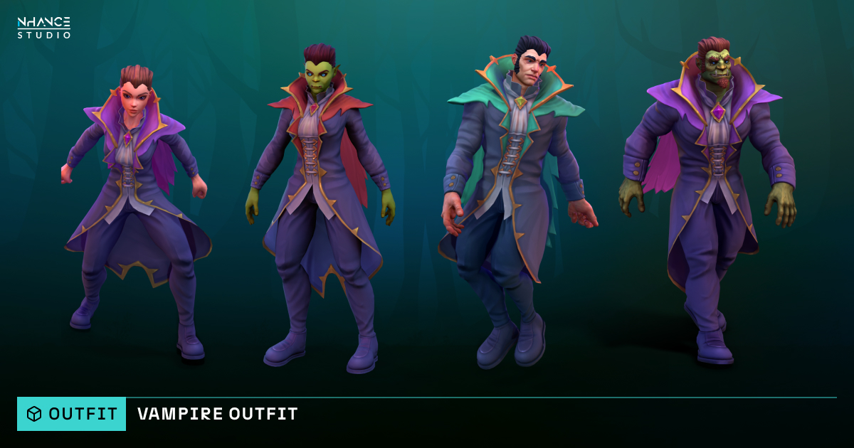 Stylized Fantasy Vampire Outfit | 3D Characters | Unity Asset Store