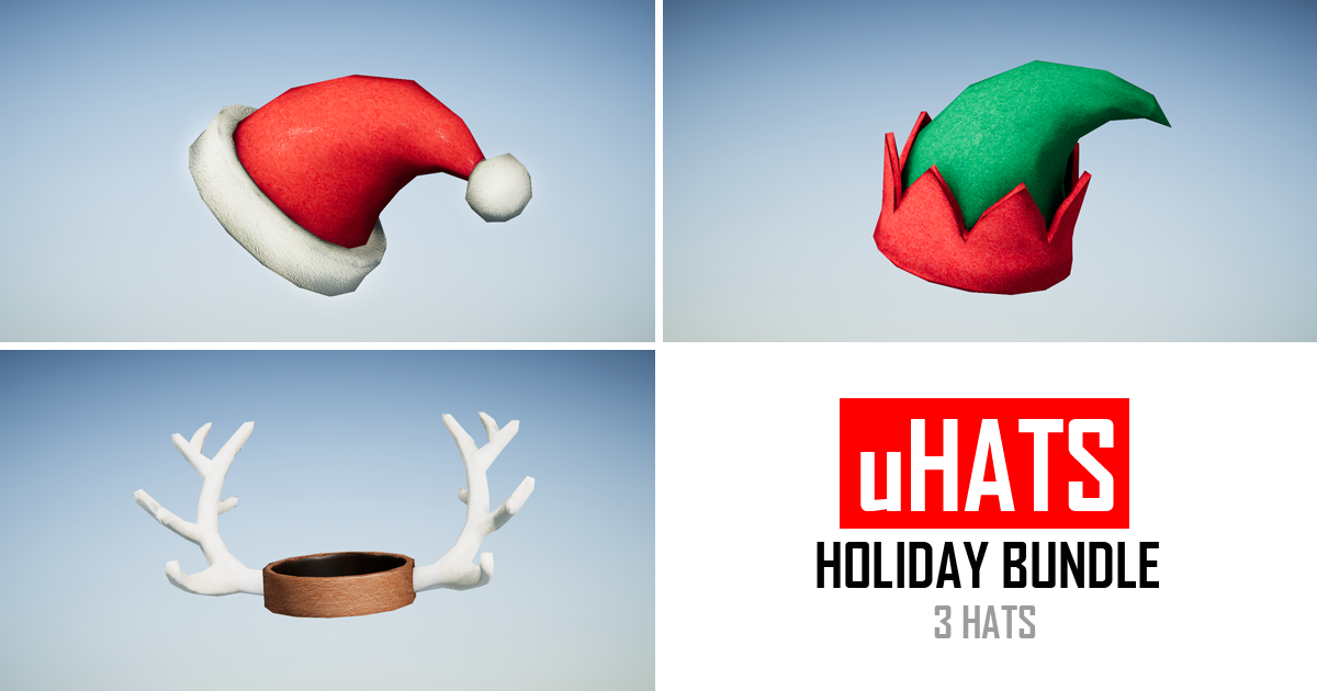 uHATS: Holiday Bundle (3 Hats) | 3D Clothing | Unity Asset Store