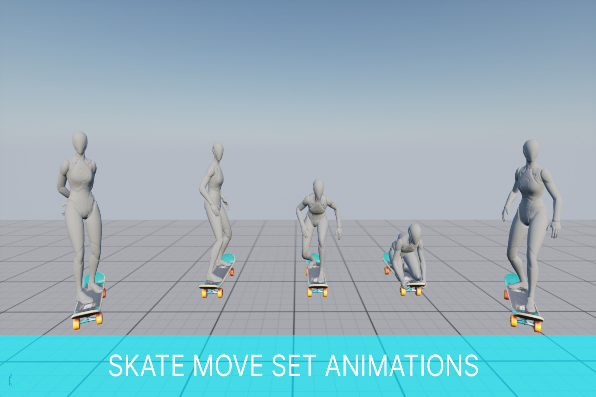 Skate Move Set Animations | 3D 애니메이션 | Unity Asset Store
