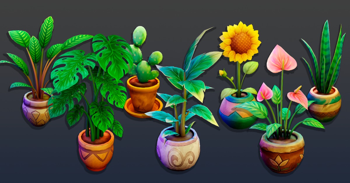 Stylized Potted Plants Pack | 3D Plants | Unity Asset Store