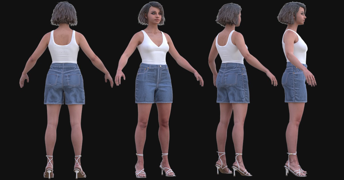 Woman In Summer Outfit 11 Rigged 3d Characters Unity Asset Store