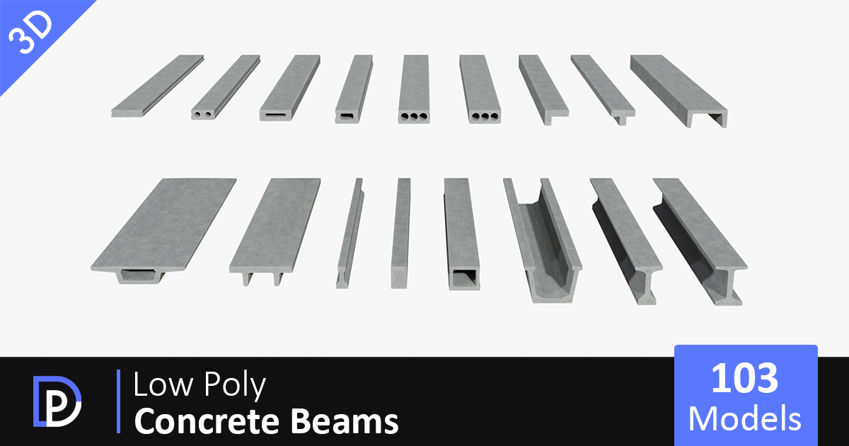 Concrete Beams Pack | 3D Industrial | Unity Asset Store