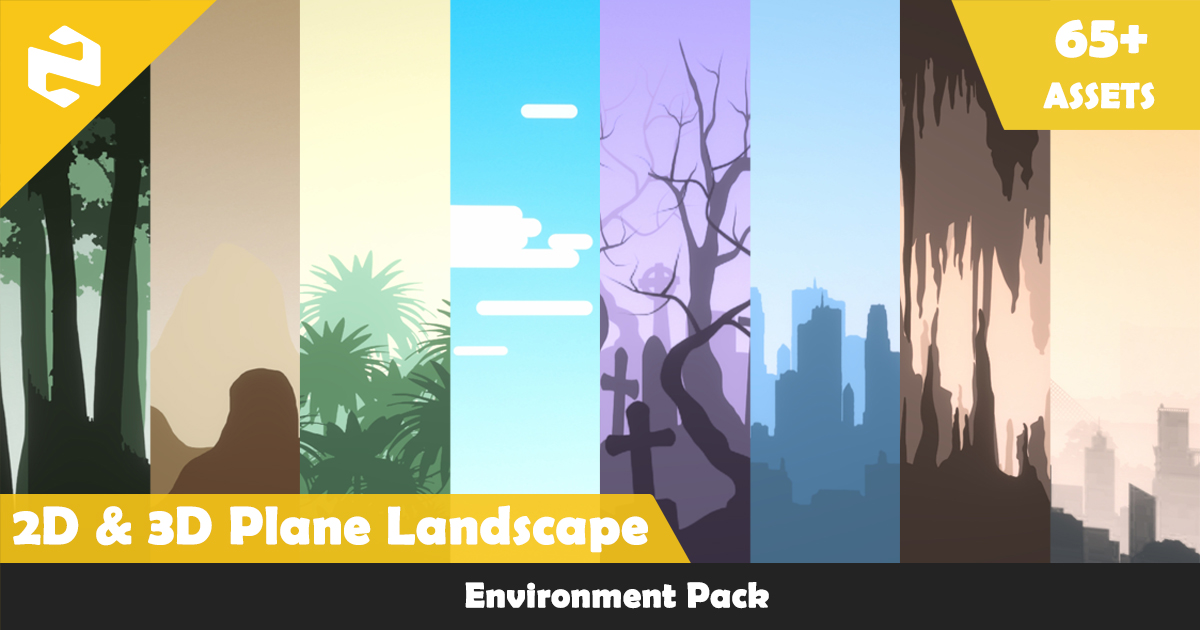 Environment Pack – 2D & 3D Plane Landscape | 3D Environments | Unity ...