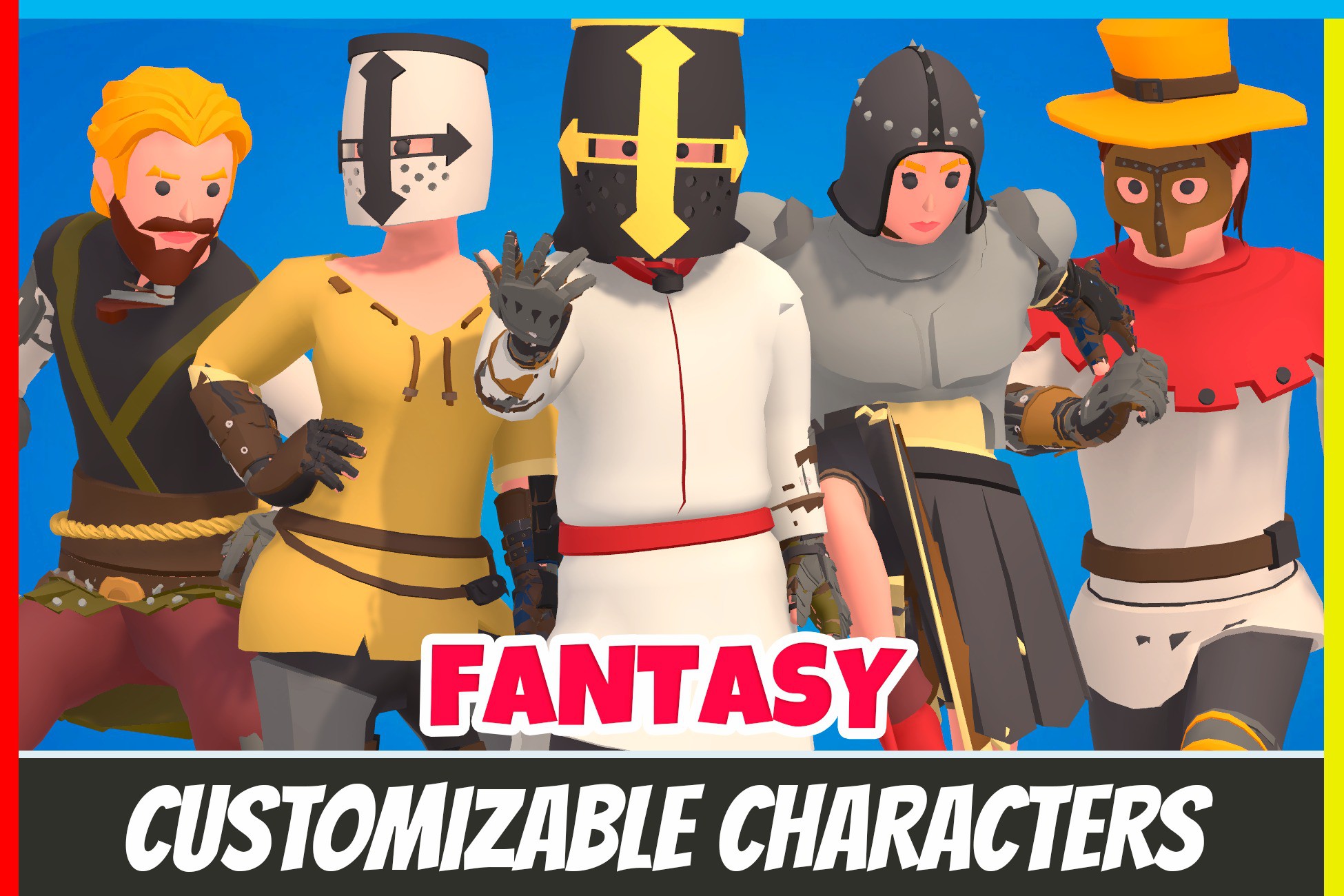 Customizable 3D Fantasy Characters Vol 3 | 3D Humanoids | Unity Asset Store