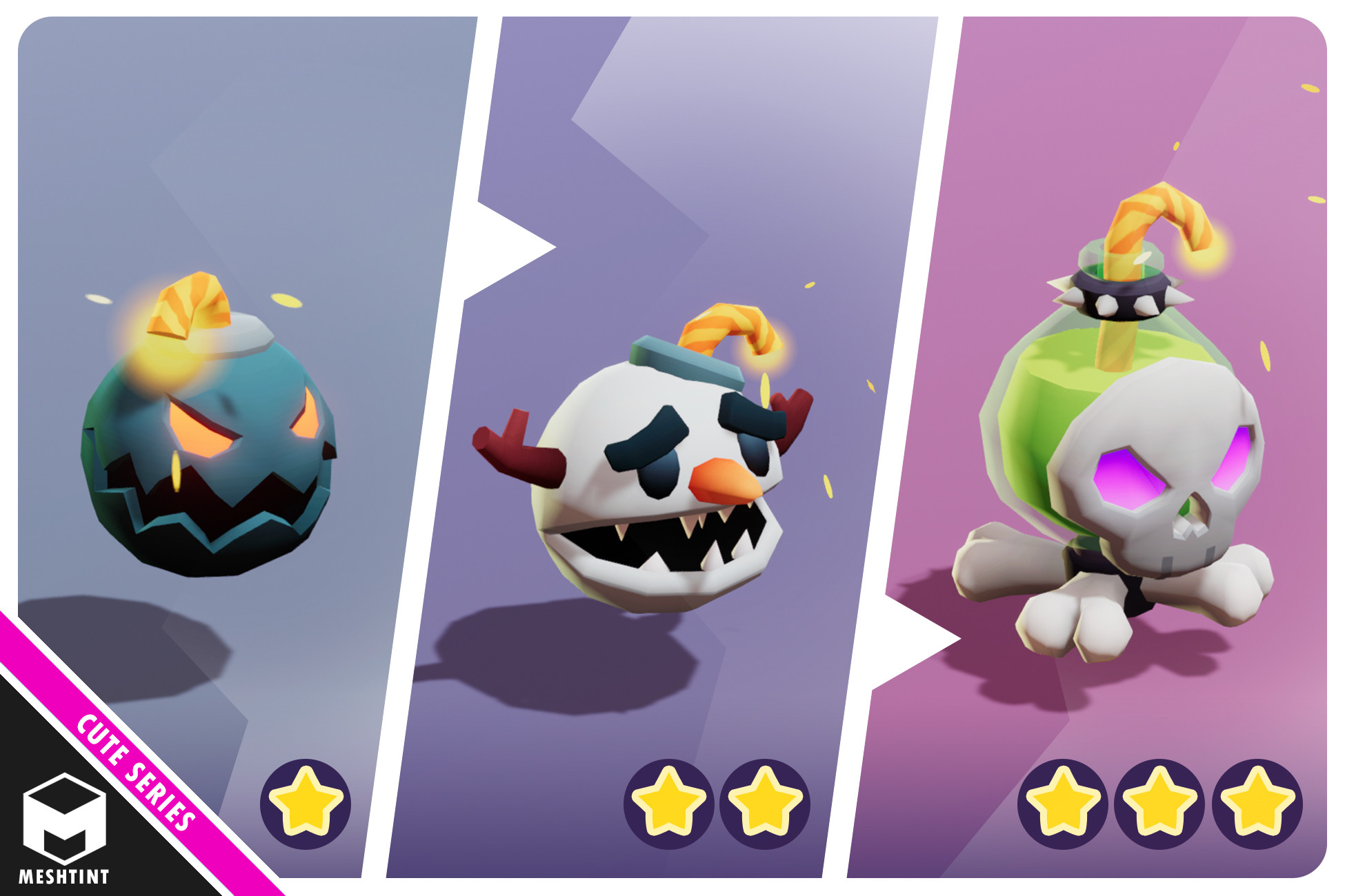 Bomb Snow Poison Evolution Pack Cute Series | 3D Characters | Unity ...