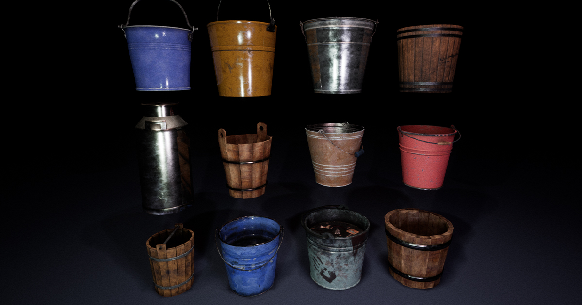 Buckets / 12 Assets | 3D Props | Unity Asset Store