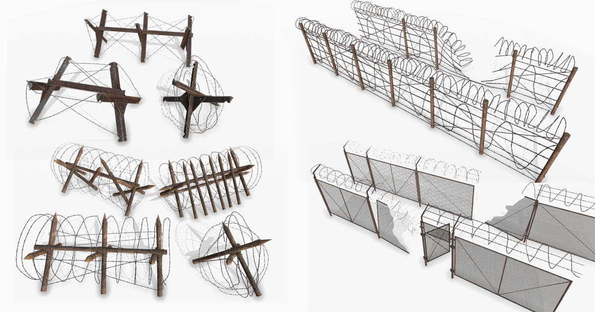 Barbed Wire Obstacles | 3D 소품 | Unity Asset Store
