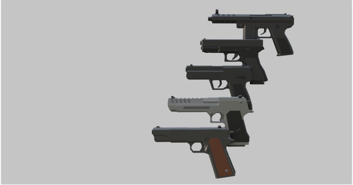 Low Poly Pistol Weapon Pack 1 | 3D 武器 | Unity Asset Store