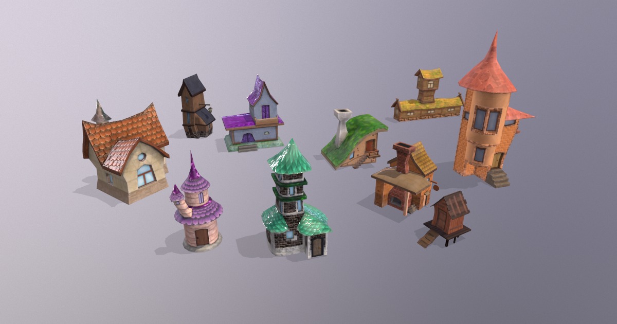 Toon buildings pack _ v2 | 3D Fantasy | Unity Asset Store