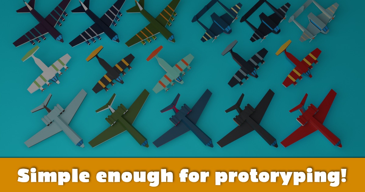Simple LowPoly Airplanes | 3D Air | Unity Asset Store