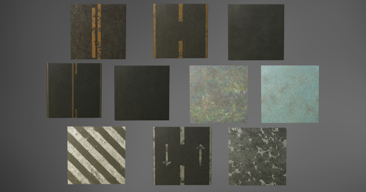 Asphalt Materials V01 | 2D Roads | Unity Asset Store