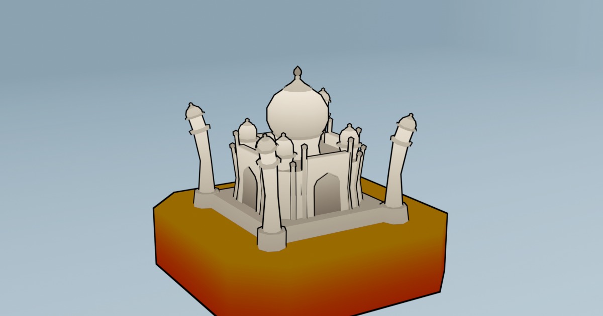 Cartoon World Landmarks Low Poly: Taj Mahal | 3D 都市 | Unity Asset Store
