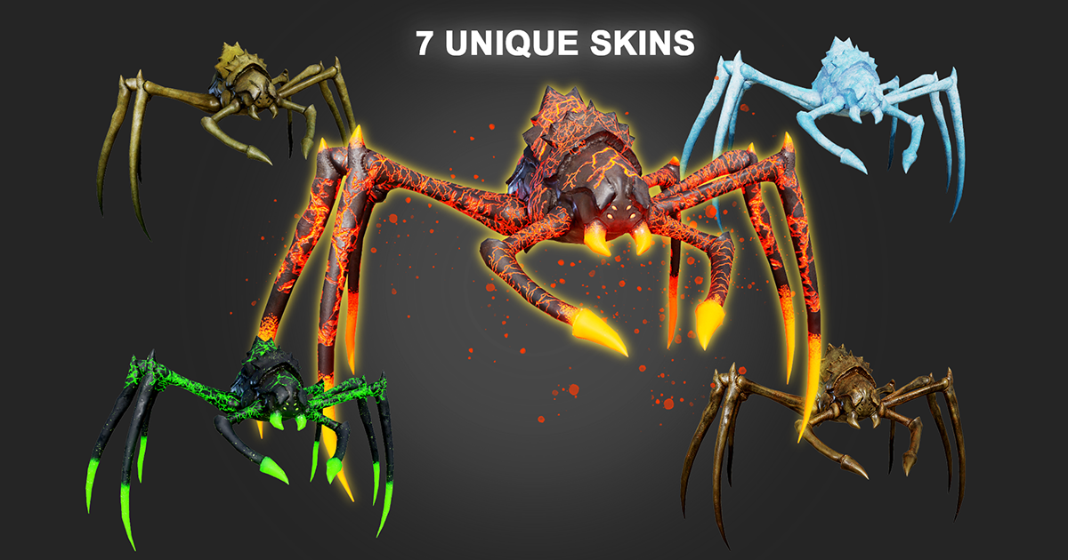 Stylized_Spider_4 7 Skin Variants Pack | 3D Characters | Unity Asset Store