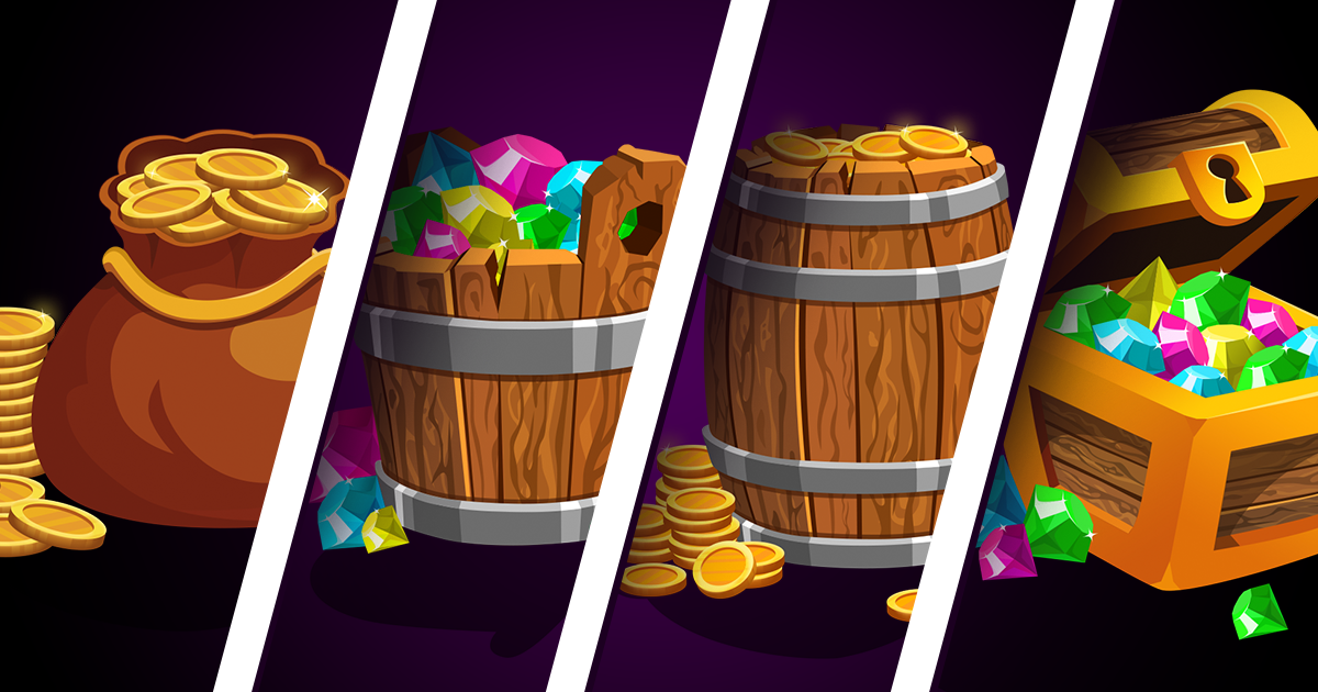 Coins, Crystals, Diamonds vector icons for IAP | 2D Icons | Unity Asset ...