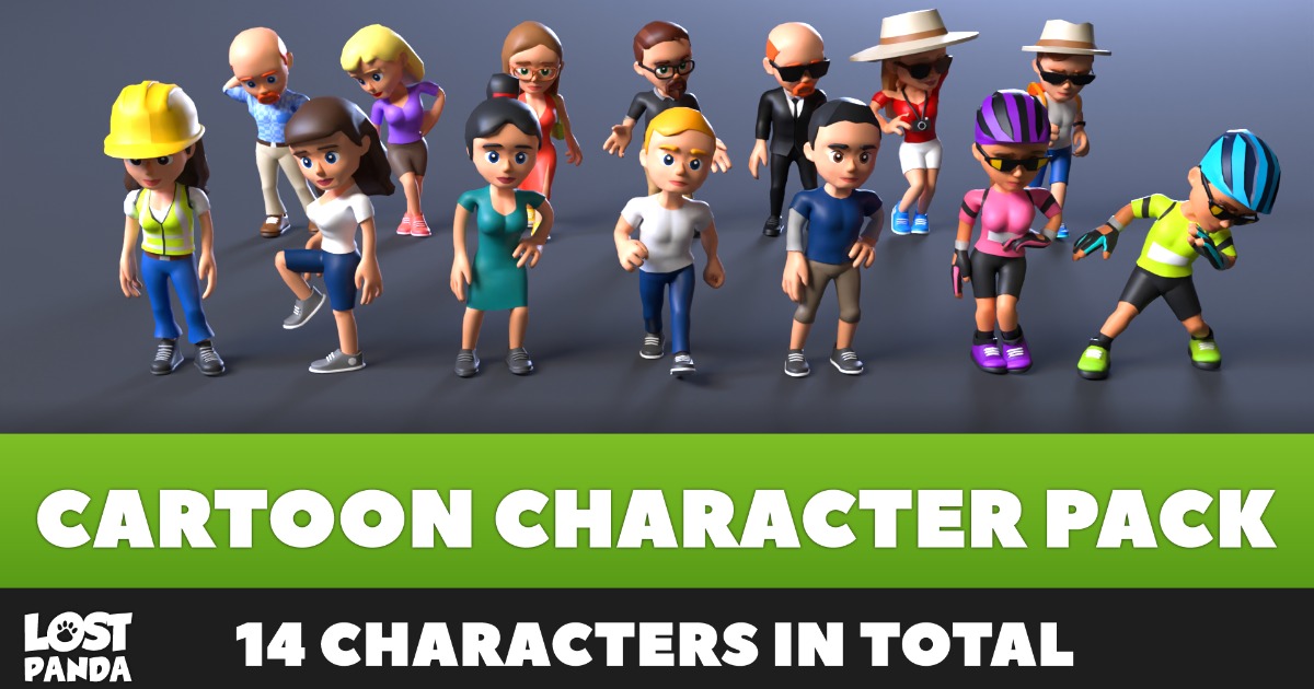 Low Poly Cartoon Character Set - 3D | 3D Characters | Unity Asset Store