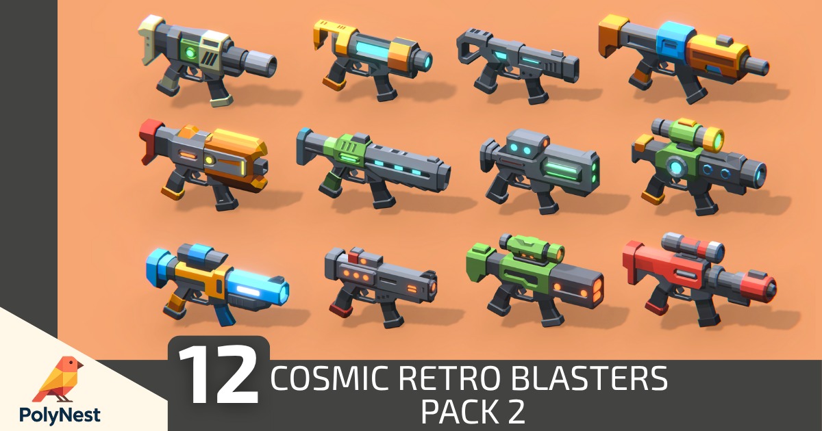 Cosmic_Retro_Blaster_Pack_2 | 3D Guns | Unity Asset Store