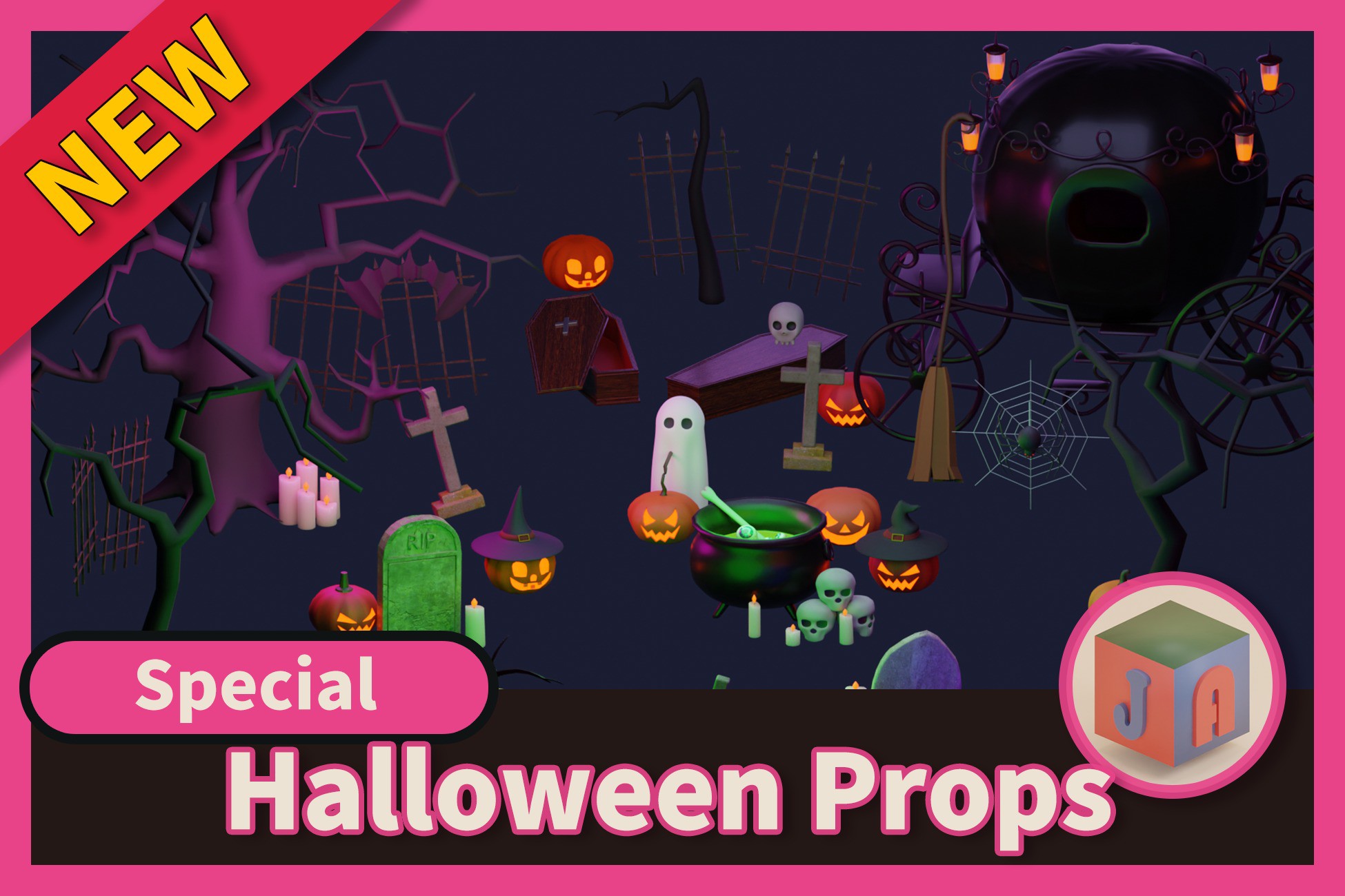 3D Halloween Pumpkin Props | 3D Props | Unity Asset Store