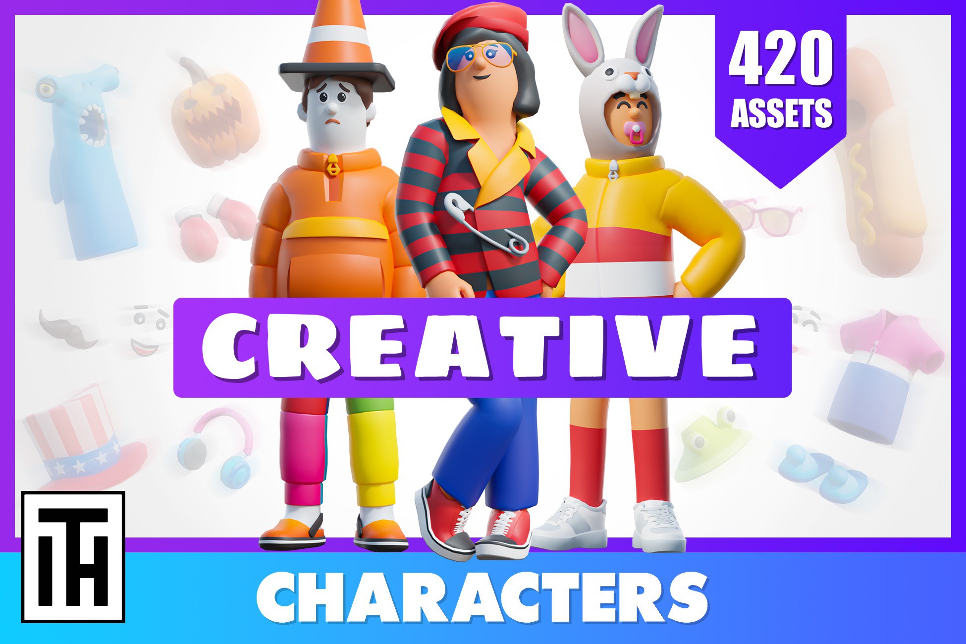 Creative Characters - Animated Low Poly 3D Models | 3D Humanoids ...