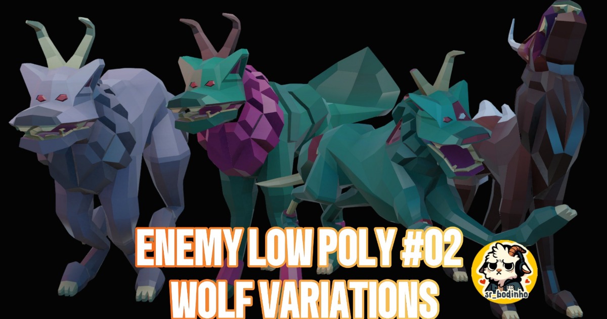 Enemy Low Poly #02 - Wolf Variation | 3D Animals | Unity Asset Store