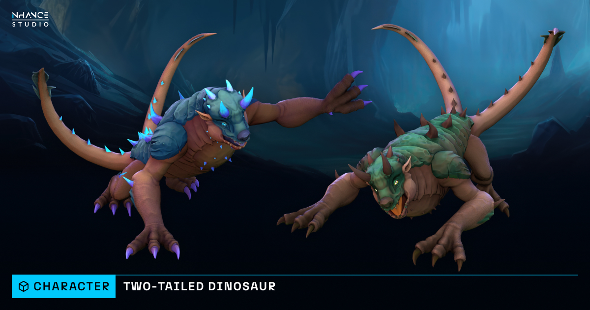 Stylized Two-Tailed Dinosaur | 3D Animals | Unity Asset Store