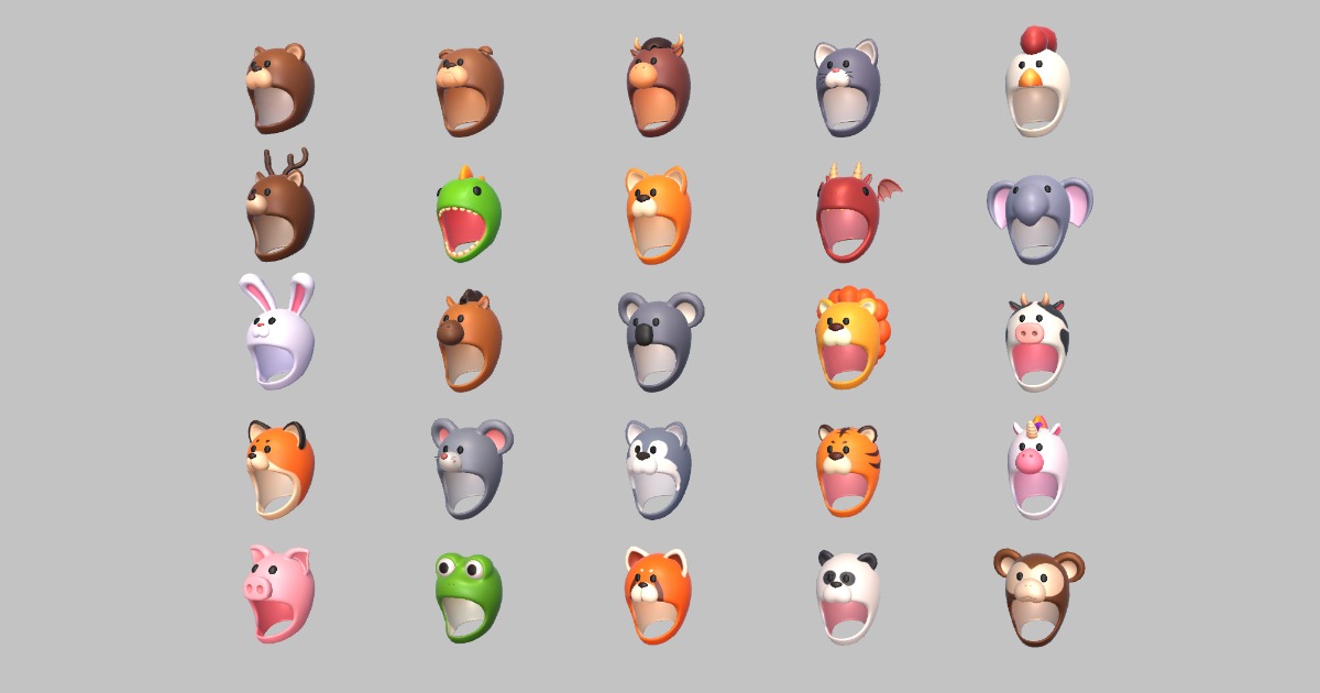 Cartoon Animal Hat Pack 1 | Props | Unity Asset Store