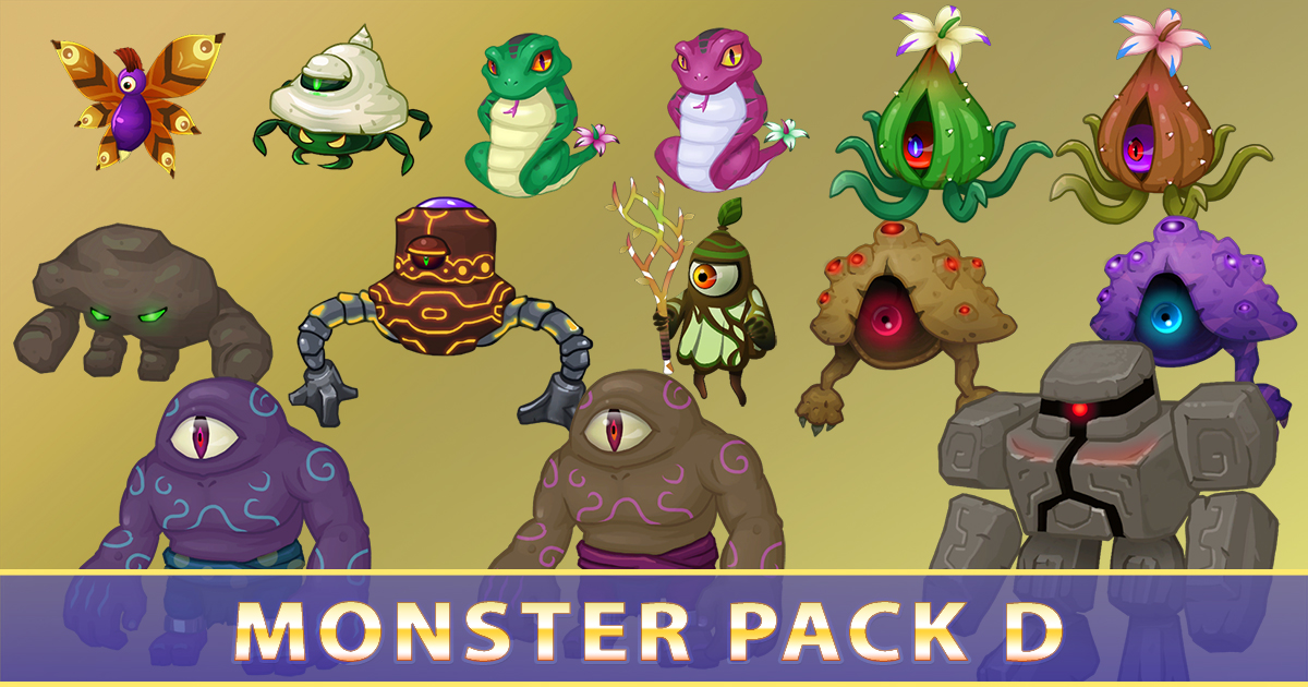 2D Monster pack D | 2D Characters | Unity Asset Store