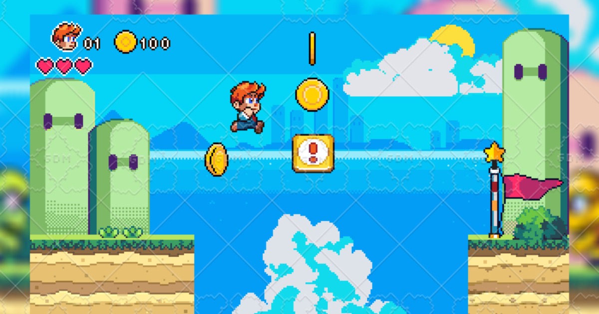 2D Retro Platformer Tileset – Starter Pack | 2D Characters | Unity ...