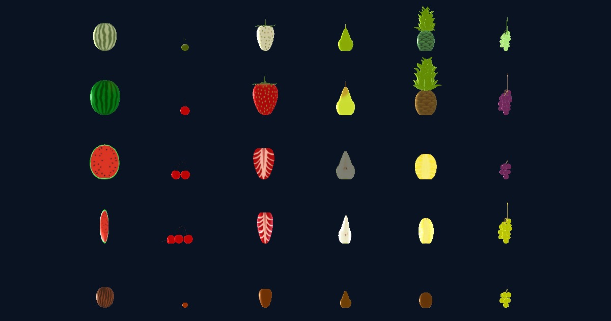 Simple Fruits Package (Stylized, Hand-painted, 3D) #2 | 3D Environments ...