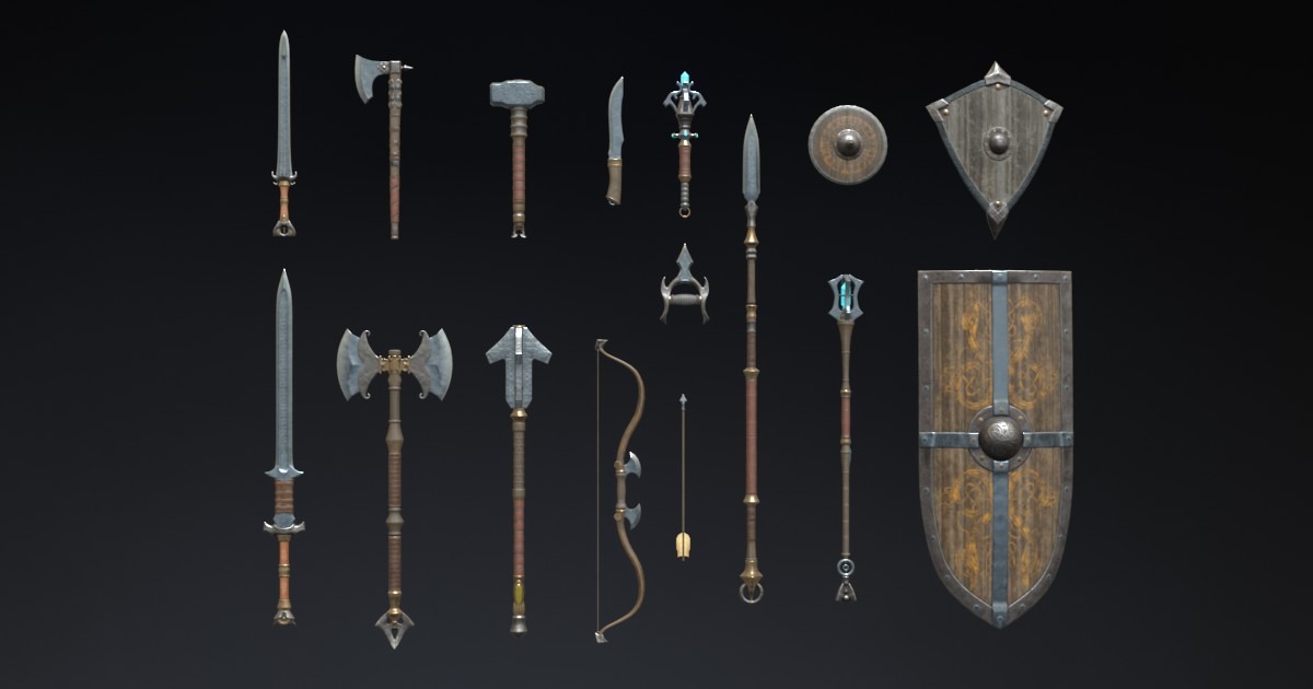 Nordic Fantasy Weapon Set | 3D Weapons | Unity Asset Store