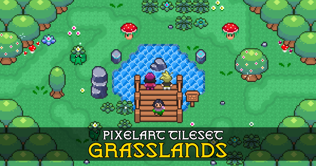 2D TopDown Grasslands Tileset - Fantasy Dreamland | 2D Environments ...