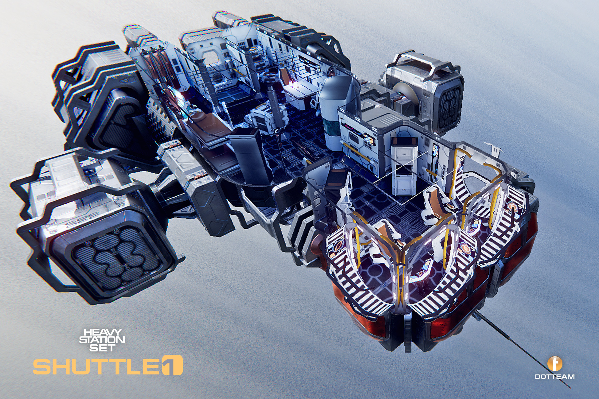Sci-Fi Heavy Station Set SHUTTLE-1 | 3D Space | Unity Asset Store