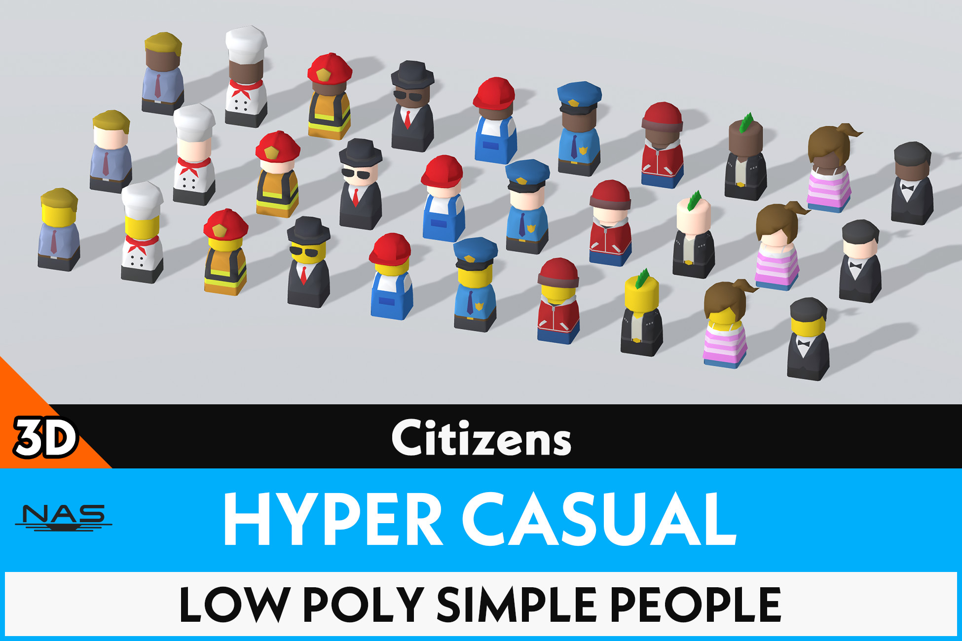 Citizens | HYPER CASUAL LOW POLY SIMPLE PEOPLE | 3D Characters | Unity ...