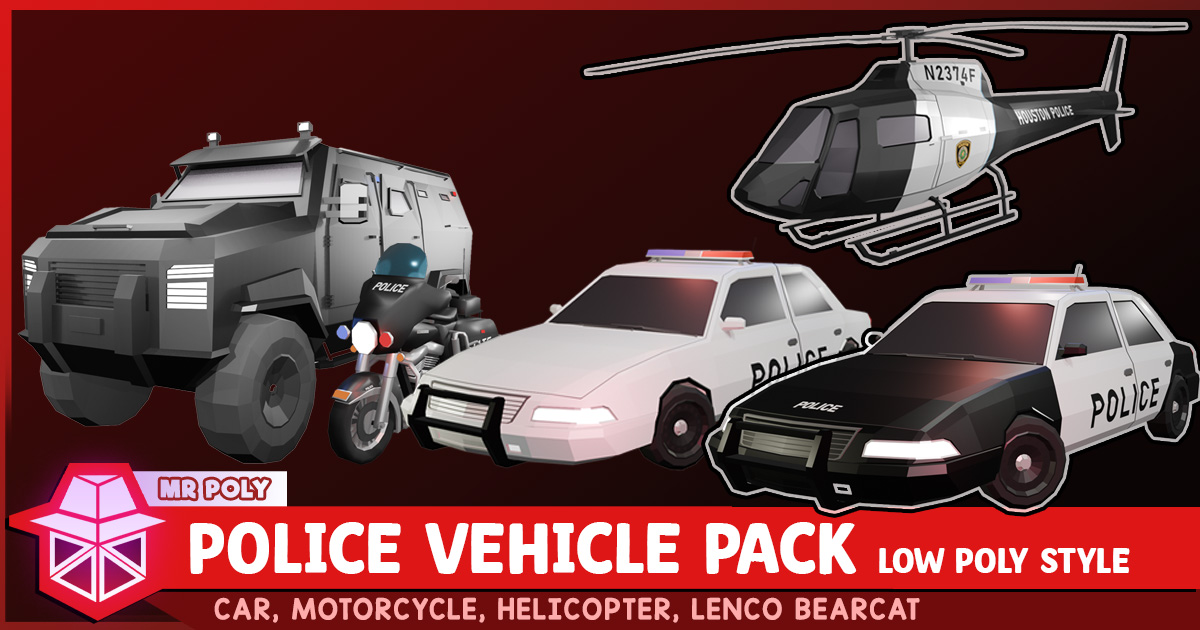 Police Vehicle Pack - Low Poly Style | 3D Vehicles | Unity Asset Store