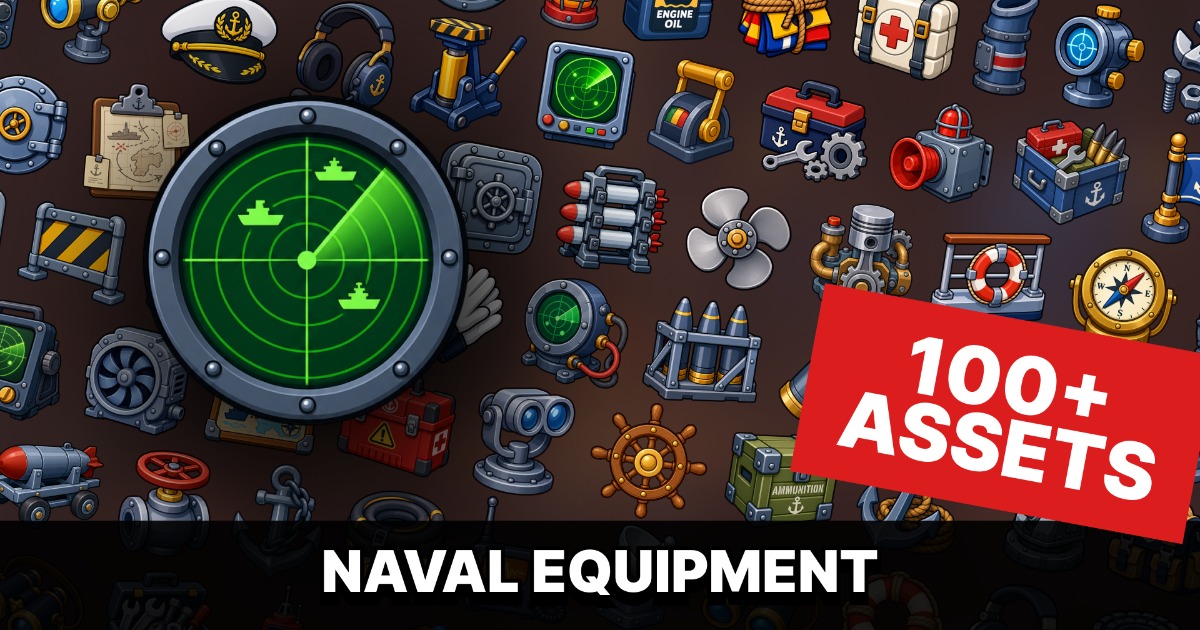Naval Military Ship Equipment Maritime Operations Icons Pack | 2D ...