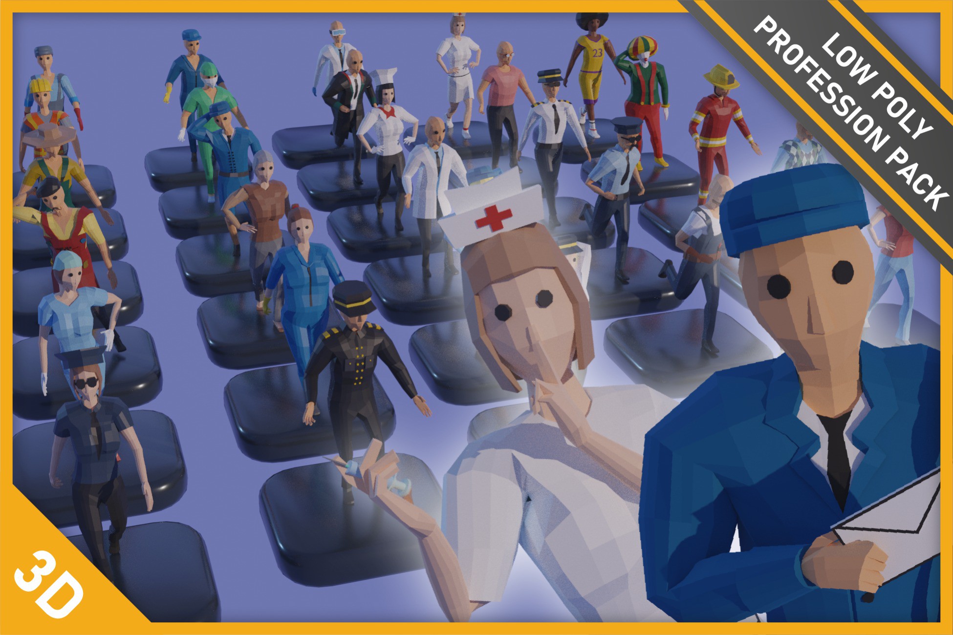 Low Poly Professions Character Pack | 3D Humanoids | Unity Asset Store