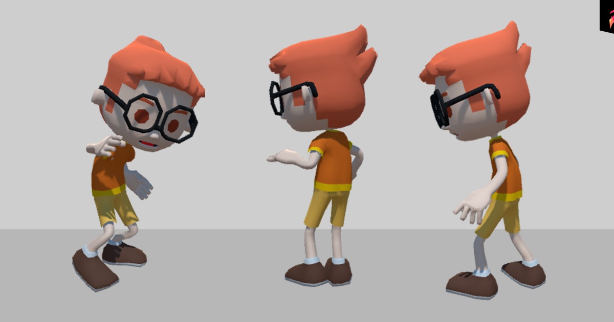 3D Character #003 - Red Haired Boy - Animated - Low Poly - FBX | 3D ...