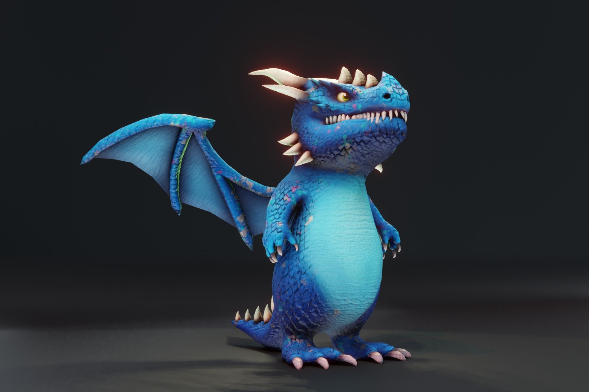Cartoon Blue Dragon Rigged Low-poly 3D model | 3D Creatures | Unity ...