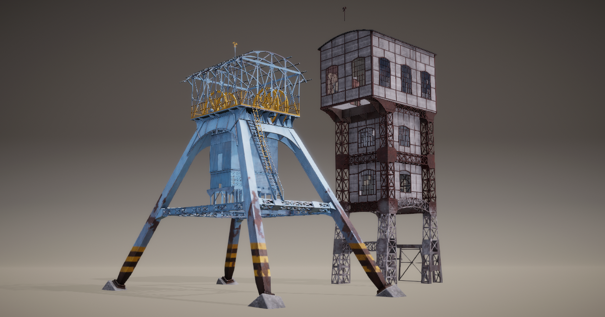 KWK Polska Coal Mine Shaft Towers | 3D Industrial | Unity Asset Store