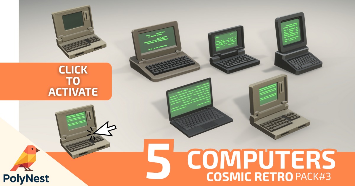 Vintage Laptops Pack | 3D Electronics | Unity Asset Store