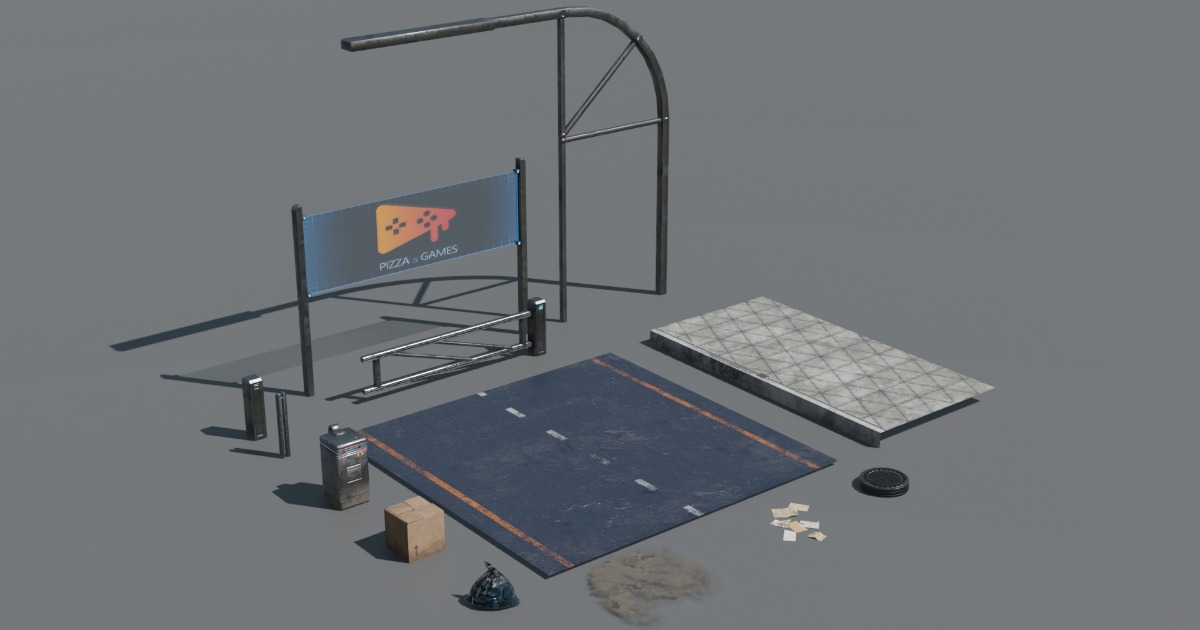 Street Retro Future Props | 3D Sci-Fi | Unity Asset Store