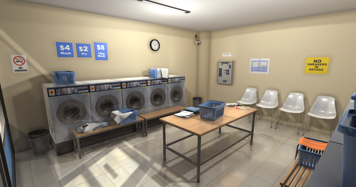 Launderette Interior | 3D Interior | Unity Asset Store