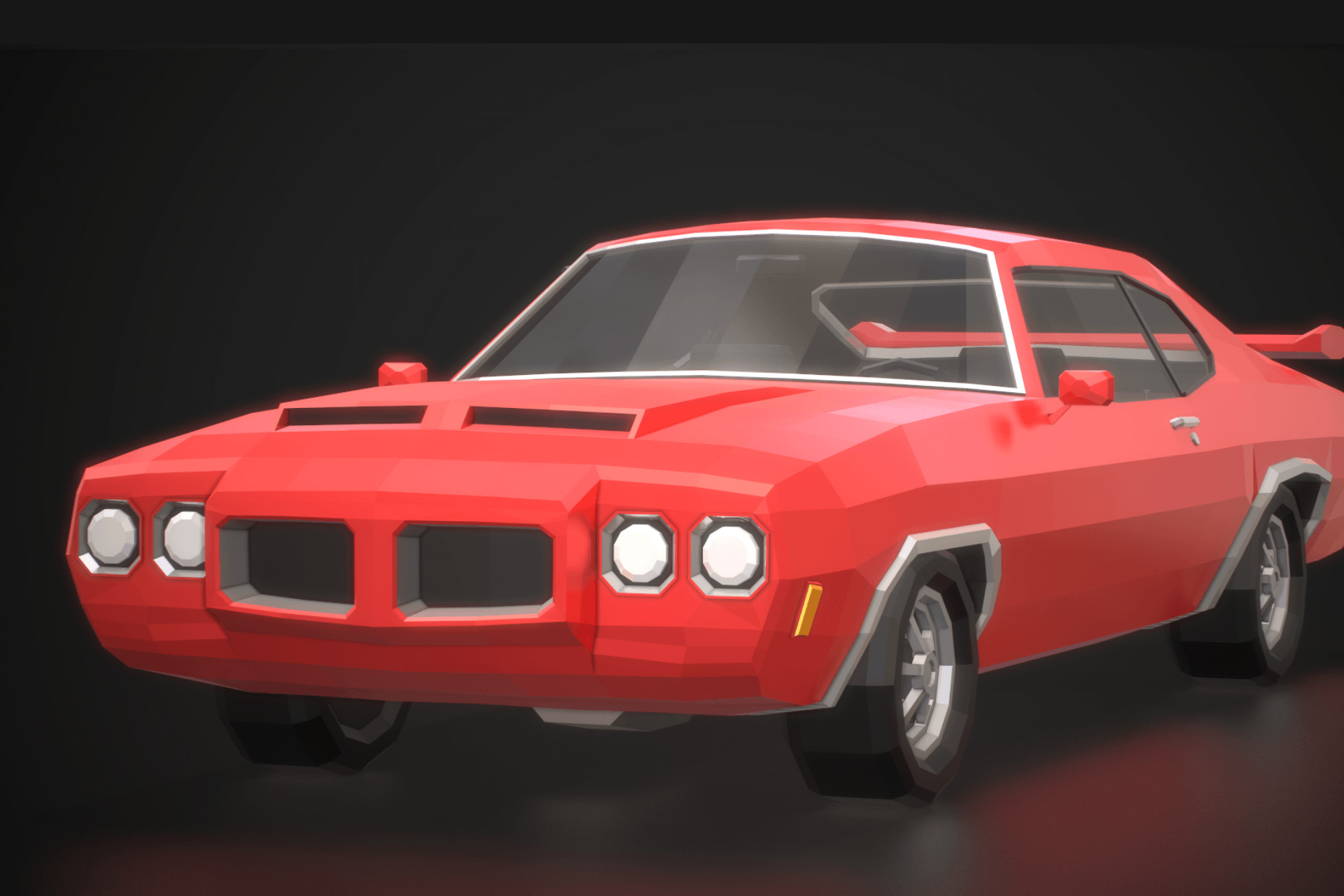 Low Poly Retro Muscle Car 02 | 3D Land | Unity Asset Store