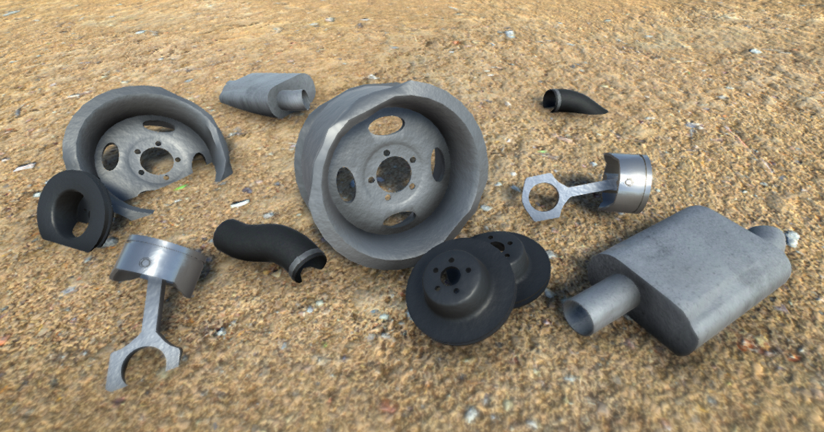 Junkyard Car Parts | 3D Props | Unity Asset Store