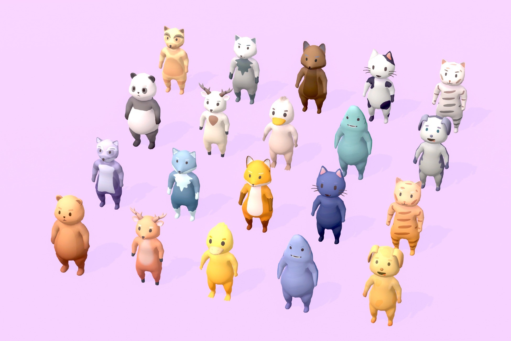 Cute Humanoid Animals | 3D Characters | Unity Asset Store